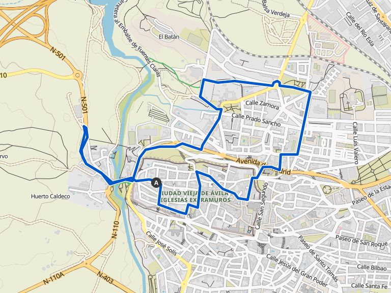 De Plaza de San Esteban para Convento de Santa Teresa | Percurso de ...